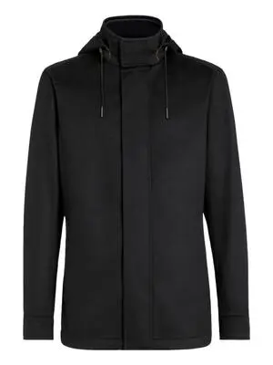 Zegna Oasi Cashmere Lite Hooded Jacket - Black