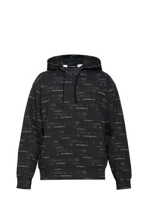 Emporio Armani Monogrammed Hooded Sweatshirt - Black