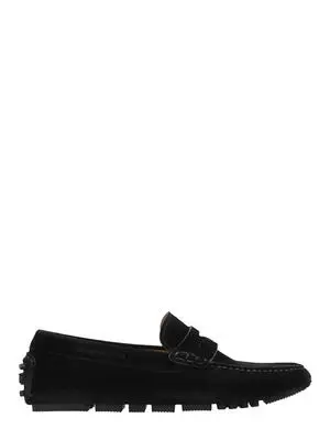 Emporio Armani Suede Loafers - Black
