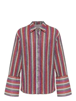 Oseree Lurex Striped Shirt - Multicolour