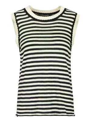 HANNES ROETHER Striped Knit Tank Top - Black