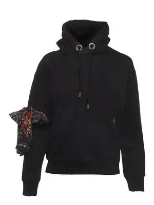 Chloé Silk Detail Hoodie - Black