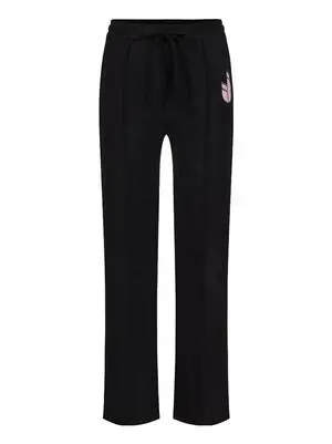 Iceberg Logo Patch Drawstring Track Pants - Black