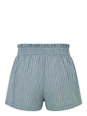 HEVRON Mira Striped Shorts - Blue