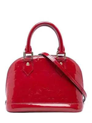 LOUIS VUITTON Monogram Vernis Alma Bb Satchel - Red