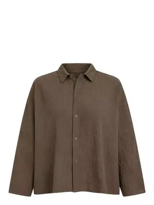 Labo.art Tina Crinkled Cotton Shirt - Brown