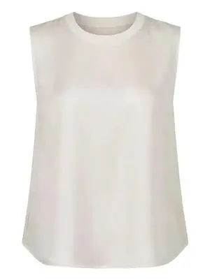 PATRICK ASSARAF Silk Crew-neck Tank Top - Neutrals