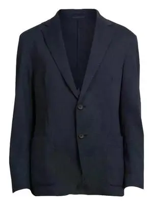 FRADI Seersucker Single-breasted Blazer - Blue