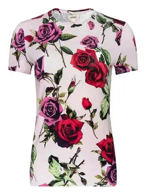 L'Agence Ressi Floral-print T-shirt - Pink