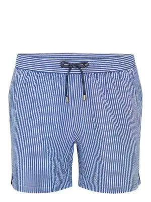 PATRICK ASSARAF Striped Drawstring Swim Shorts - Blue