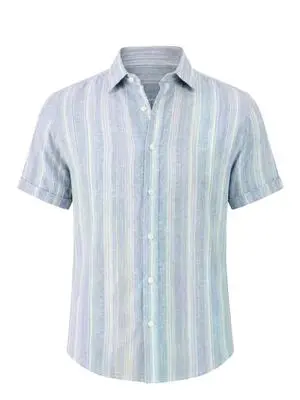 PYA Striped Short-sleeve Shirt - Blue