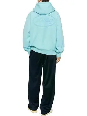 StÜssy Logo Embroidered Zip-up Hoodie - Blue