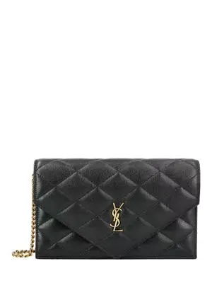 Saint Laurent Quilted Leather Shoulder Bag - Black