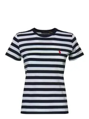 Polo Ralph Lauren Horizontal Stripe Embroidered T-shirt - Blue