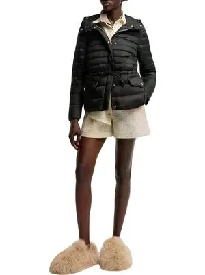 Moncler Raies Hooded Quilted Jacket - Black