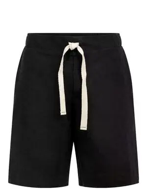 Marané Drawstring Linen Bermuda Shorts - Black