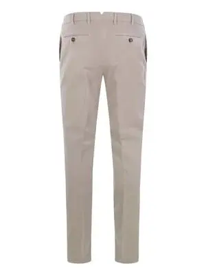 Brunello Cucinelli Brunello Cucinelli Light Grey Cotton Button-Fastening Trousers Grey