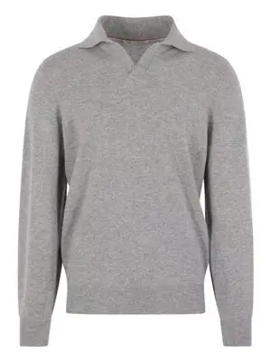 Brunello Cucinelli Cashmere Polo-collar Sweater - Grey