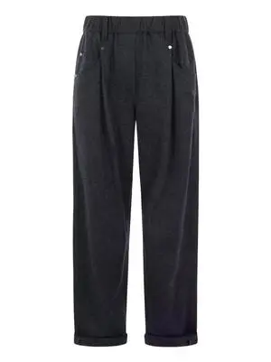 Brunello Cucinelli Monili Detail Pleated Trousers - Grey