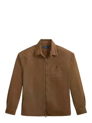 Polo Ralph Lauren Embroidered Pony Zip-up Shirt Jacket - Brown