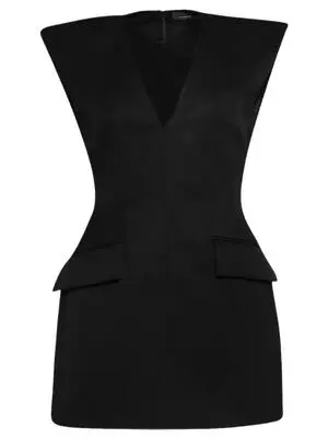 Wardrobe.NYC Sculpted Mini Dress - Black