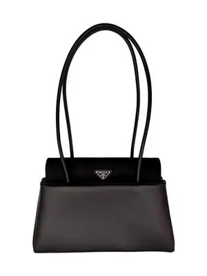 Prada Logo-plaque Shoulder Bag - Black