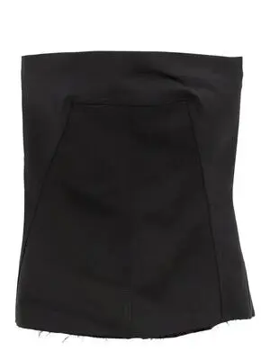 Rick Owens Strapless Top With Raw Hem - Black