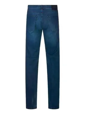 Kiton Logo Patch Jeans - Blue
