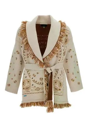 Alanui Bandana Print Cardigan - Neutrals