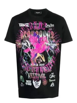 Dsquared2 Graphic-print Cotton T-shirt - Black