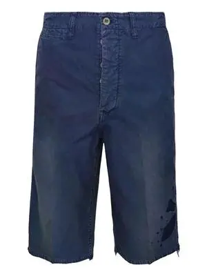 Visvim Distressed Knee-length Shorts - Blue