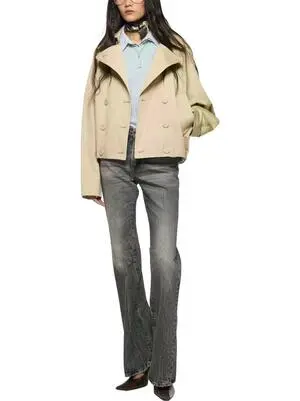 Acne Studios Cotton Twill Short Trench Coat - Neutrals
