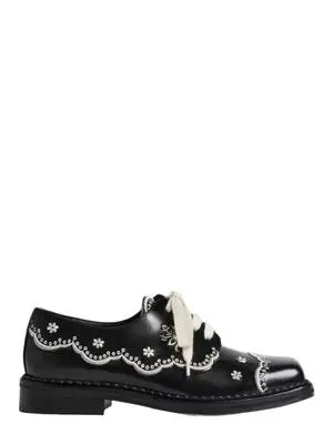Simone Rocha Floral-lace Derby Shoes - Black