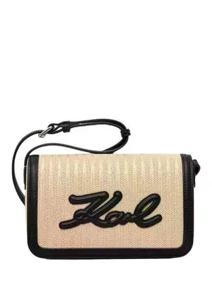 Karl Lagerfeld Signature Woven Crossbody Bag - Neutrals