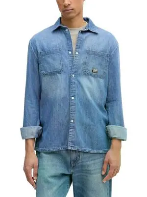 Karl Lagerfeld Logo-plaque Denim Shirt - Blue