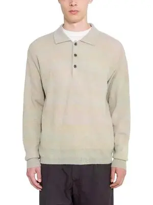 SSSTEIN Striped Long-sleeve Polo - Neutrals