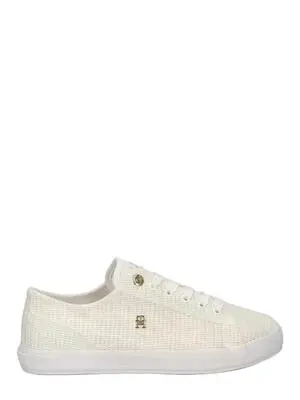 Tommy Hilfiger Logo Plaque Mesh Sneakers - Neutrals