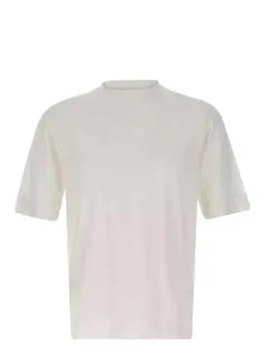FILIPPO DE LAURENTIIS Mock-neck Cotton T-shirt - Neutrals