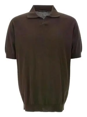 FILIPPO DE LAURENTIIS Ribbed-trim T-shirt - Brown