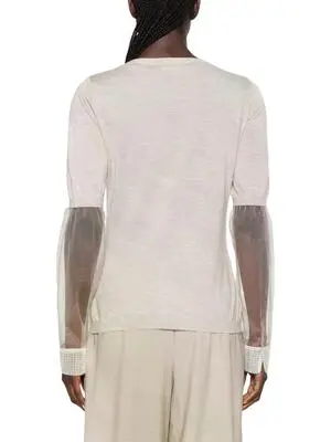 Fabiana Filippi Sheer-panel Long Sleeve Top - Neutrals