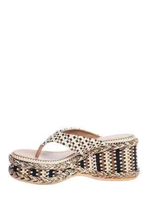 AMAMBAIH Ramona Woven Platform Sandals - Neutrals