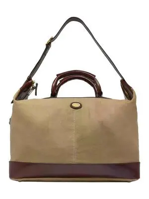 THE BRIDGE Leather-trim Canvas Holdall - Neutrals
