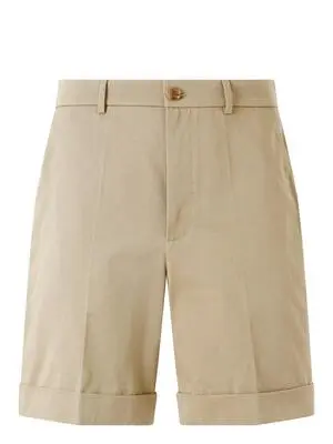 Valentino Garavani Straight-leg Cotton Gabardine Shorts - Neutrals