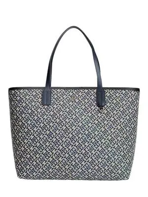 Tommy Hilfiger Monogram Logo Plaque Tote Bag - Blue