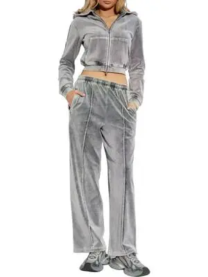 Alexander Wang Velour Track Pants - Grey
