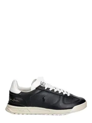 Polo Ralph Lauren Varick Logo-debossed Leather Sneakers - Black
