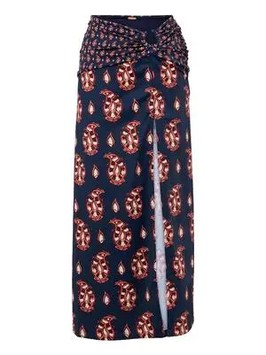 Johanna Ortiz Printed Maxi Skirt - Blue