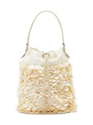Staud Lila Embellished Bucket Bag - White