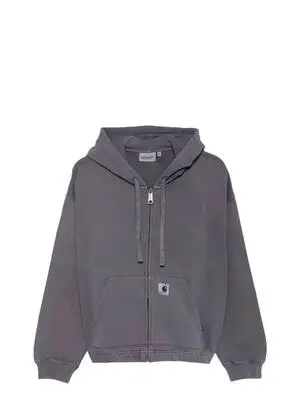 Carhartt Work In Progress Logo Patch Zip-up Hoodie - Grey