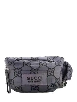 Gucci Ripstop Gg Nylon And Leather Belt Bag - Grey